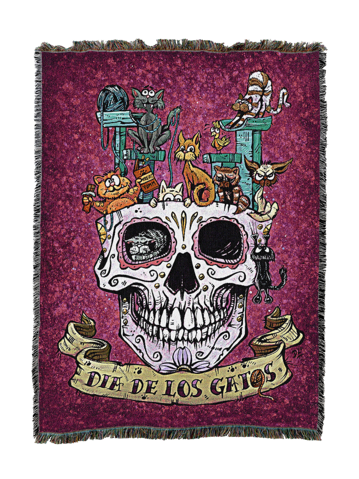 Dia De Los Gatos Blanket – Pure Country Weavers