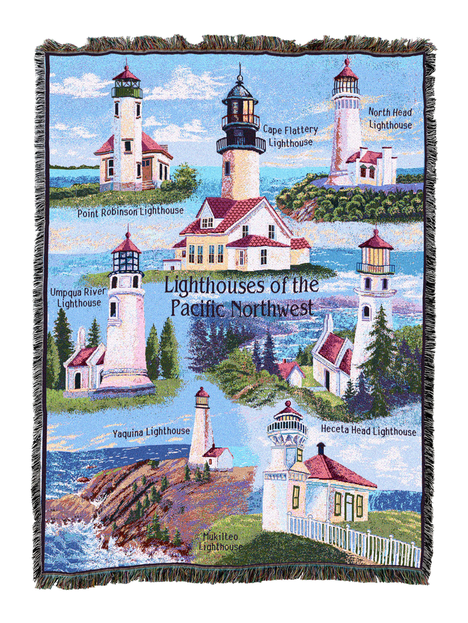 Lighthouses Of The Pacific Northwest Blanket – Pure Country Weavers