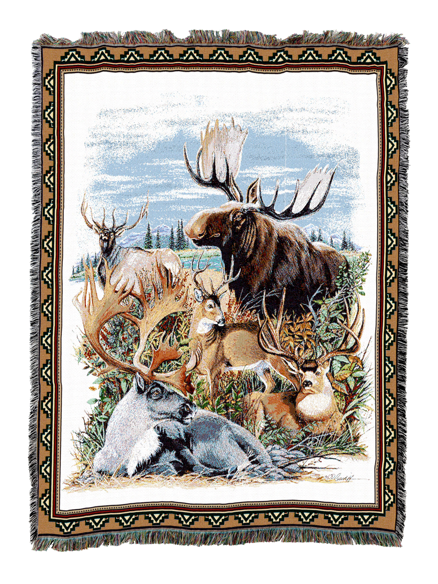 Antlered Animals Blanket – Pure Country Weavers